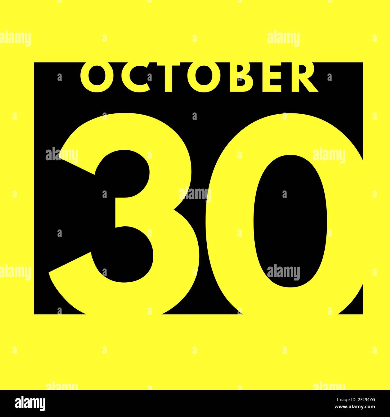 October 30 . flat modern daily calendar icon .date ,day, month ...