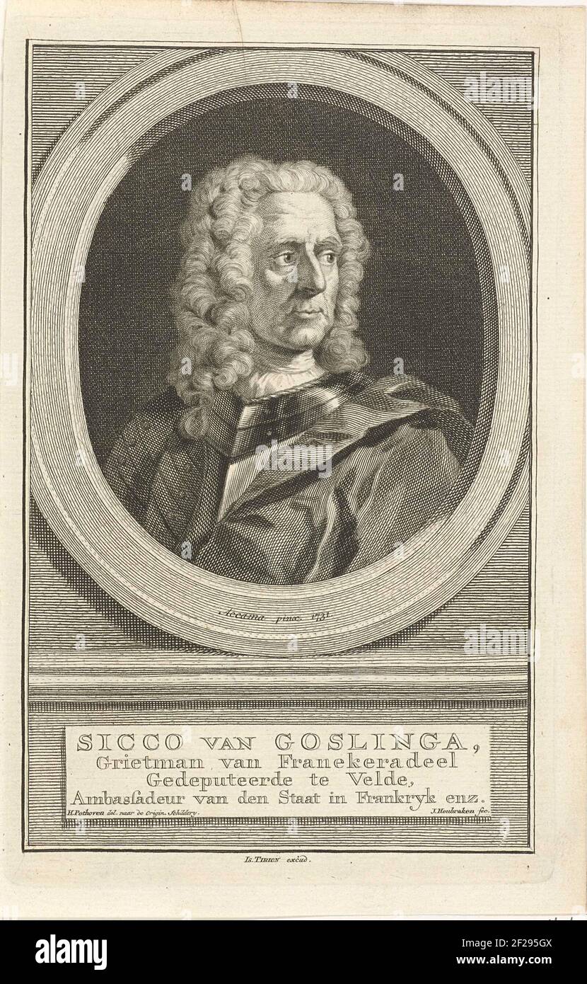 Portret van Sicco van Goslinga; Sicco van Goslinga.Bust to the right of ...