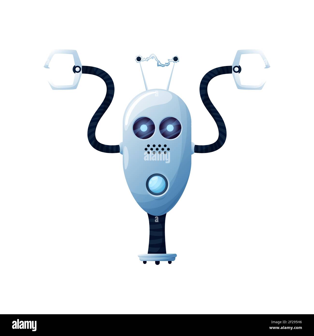 Artificial intelligence robot with antenna on head isolated. Vector ...