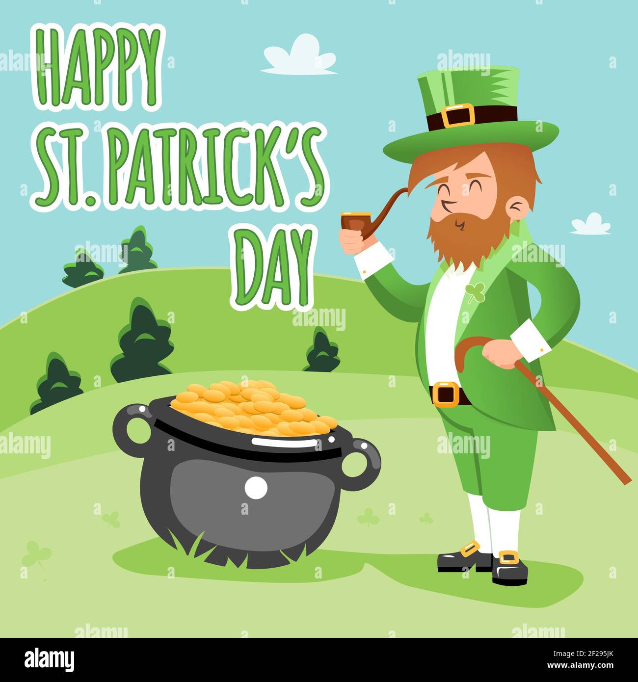 Colored cartoon happy st. patrick day poster graphic design Stock ...