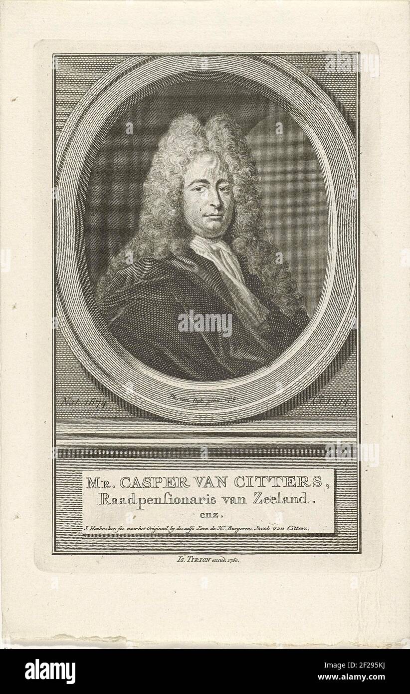 Portret van Casper van Citters; Mr. Casper van Citters.Bust to the ...