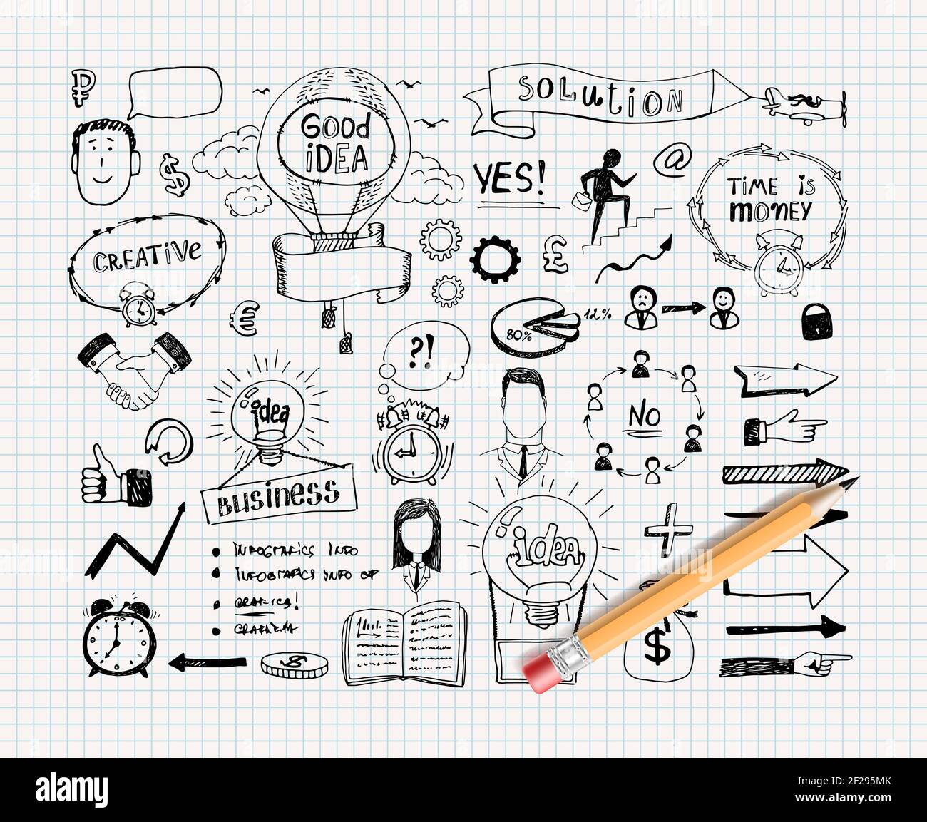Office doodles Stock Vector Images - Alamy