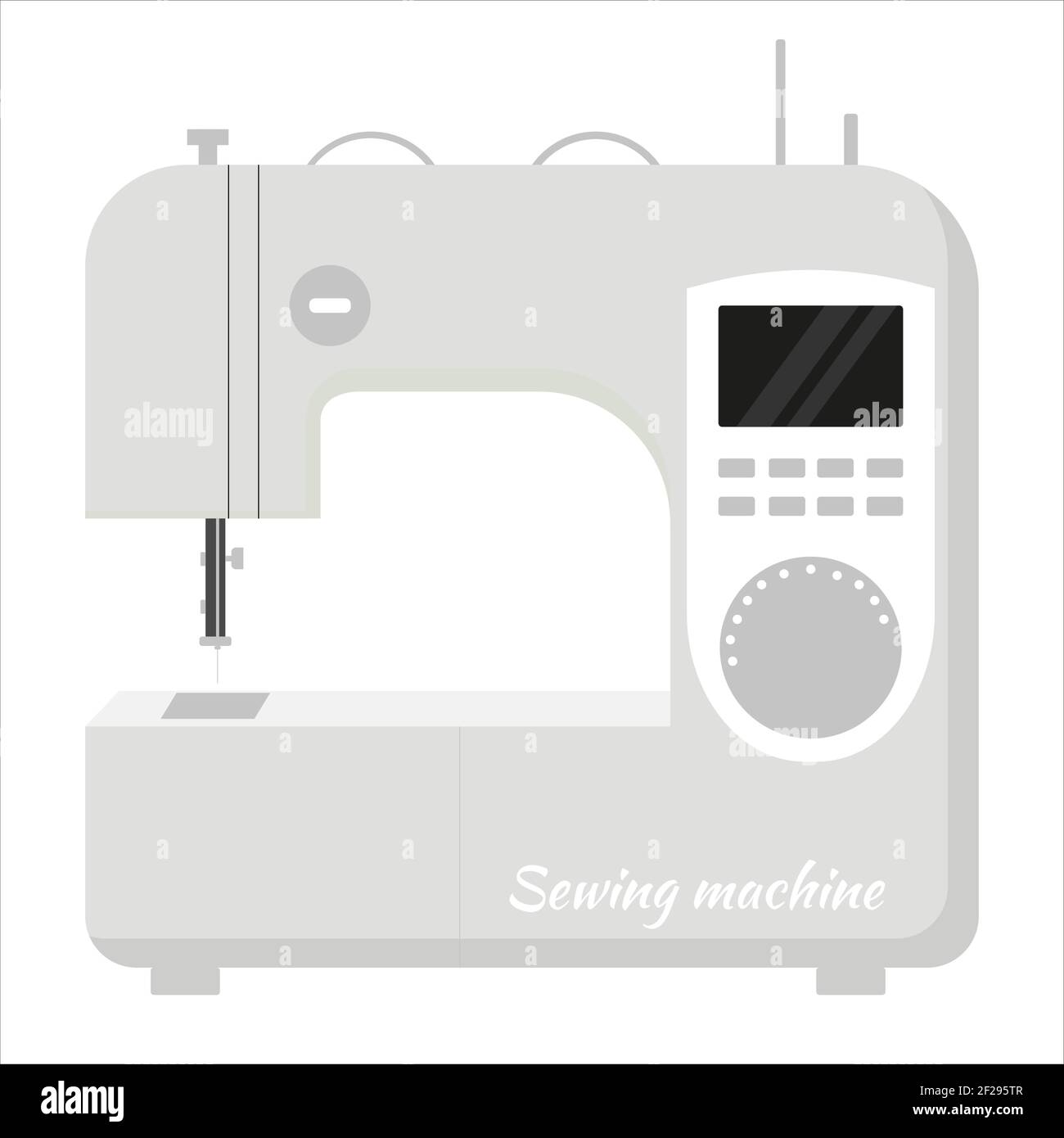 Sewing machine, vector. Mechanism, modern apparatus for sewing and ...