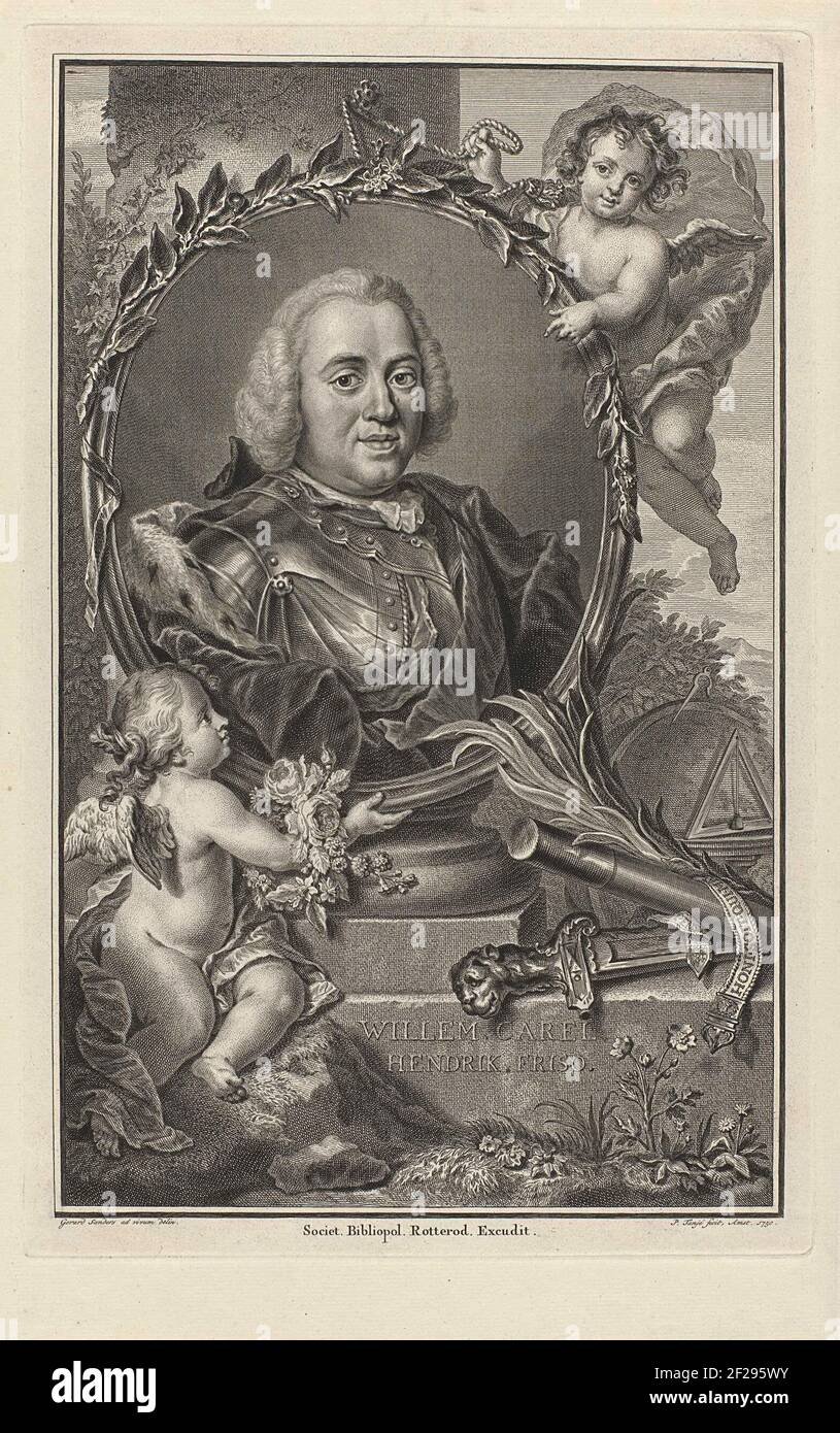 Portret van Willem IV, prins van Oranje-Nassau.Portrait of Willem IV in ...