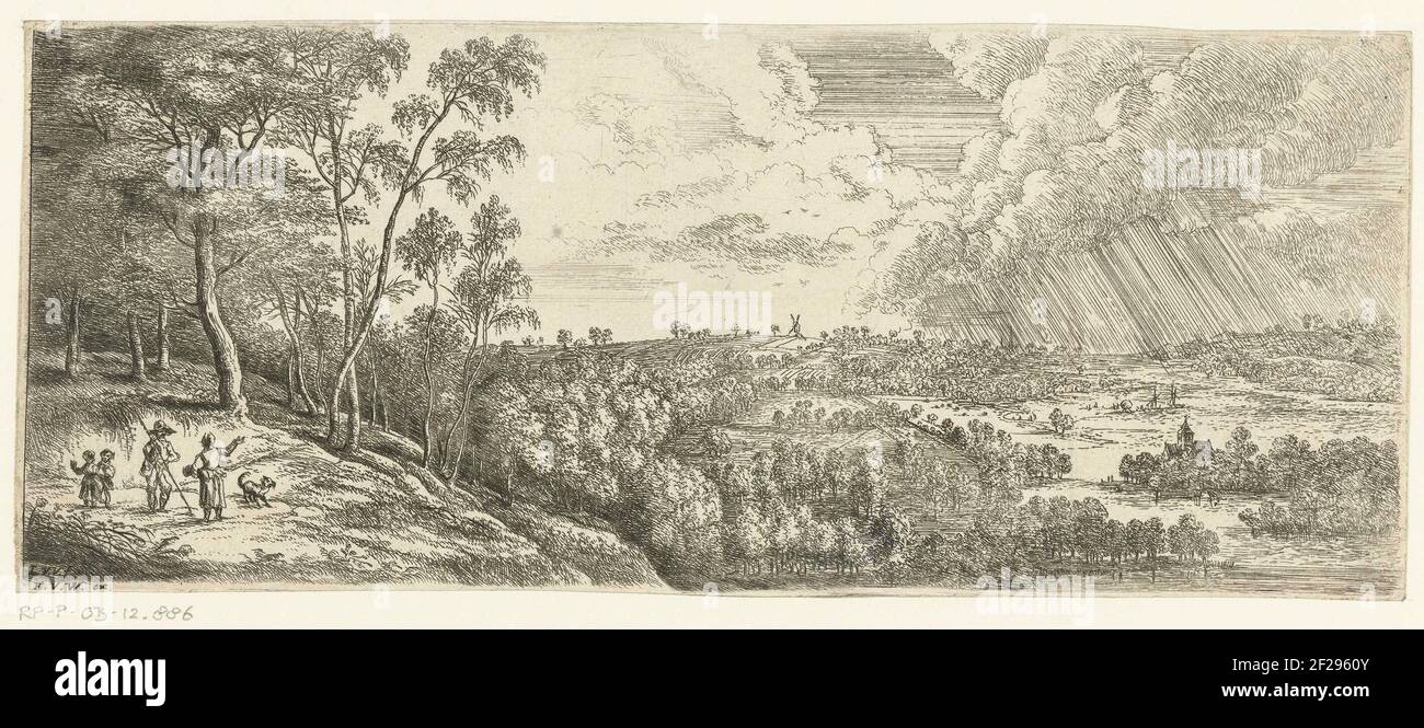 Landscape with a rain shower; Wide landscapes.Slocking Landscape with a ...