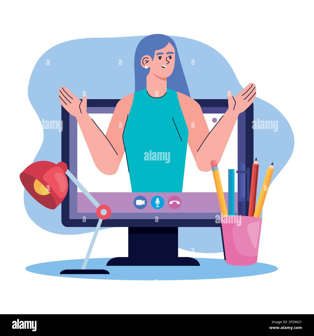 Professor teaching online course Stock Vector Images - Alamy