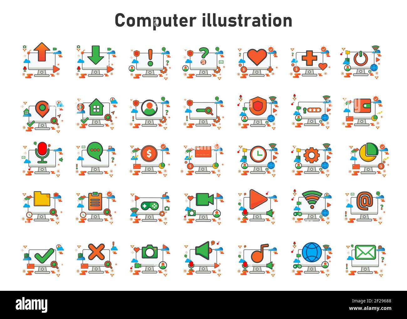 computer icon illustration. Flat vector illustration. can use for, icon ...