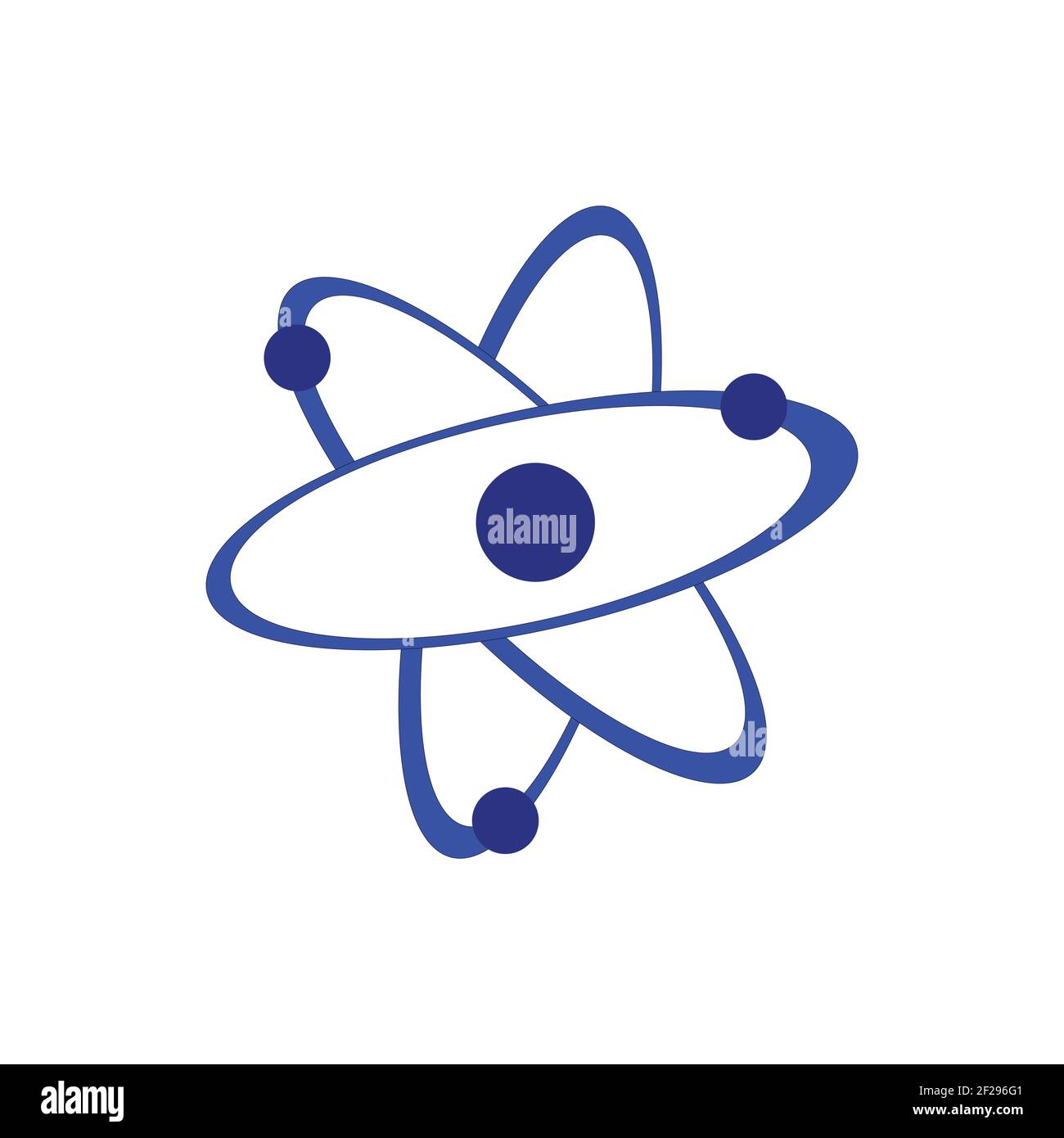 dark blue isolated atom illustration on clean white Stock Vector Image ...