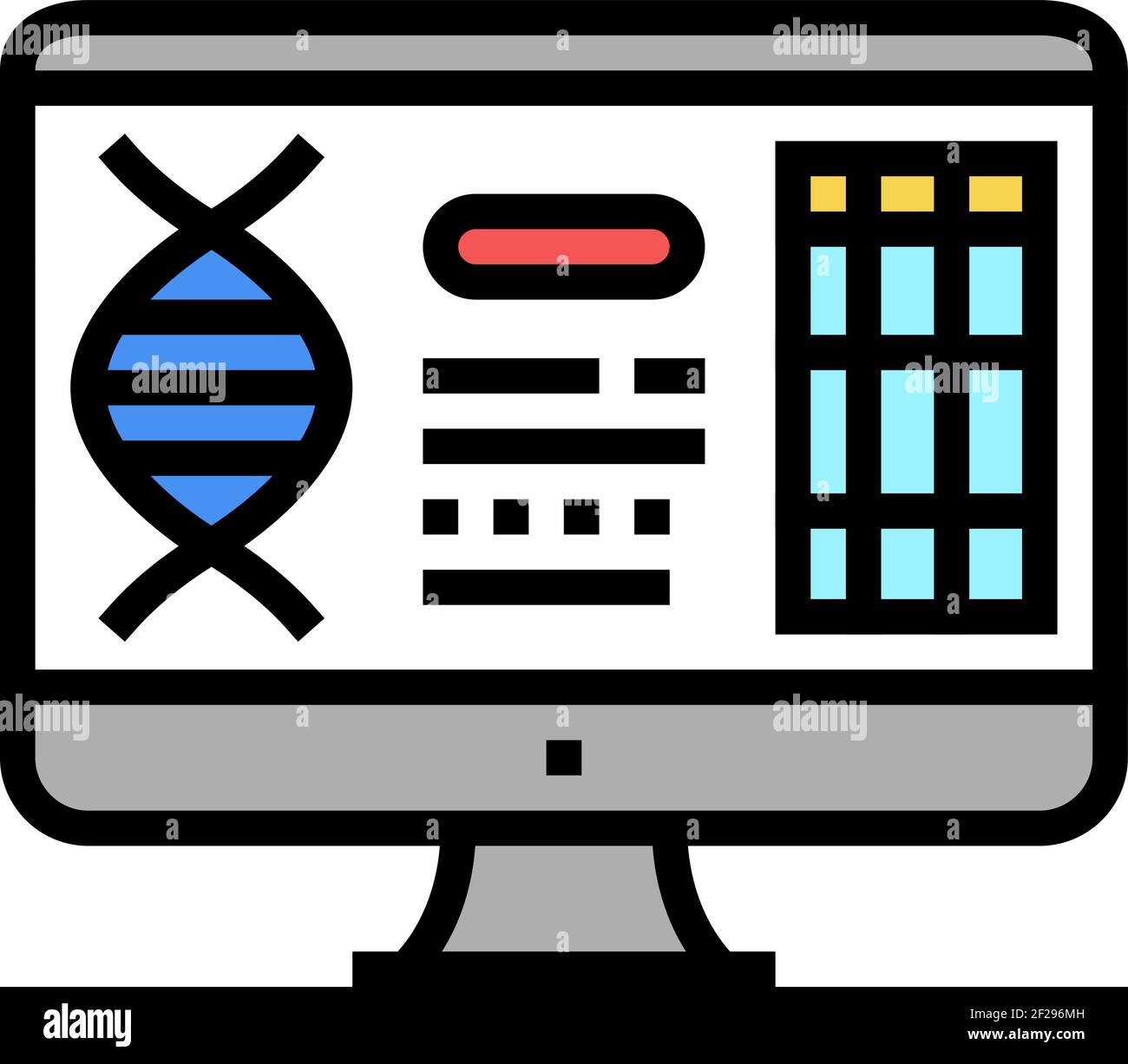 computer research genetic molecule color icon vector illustration Stock ...