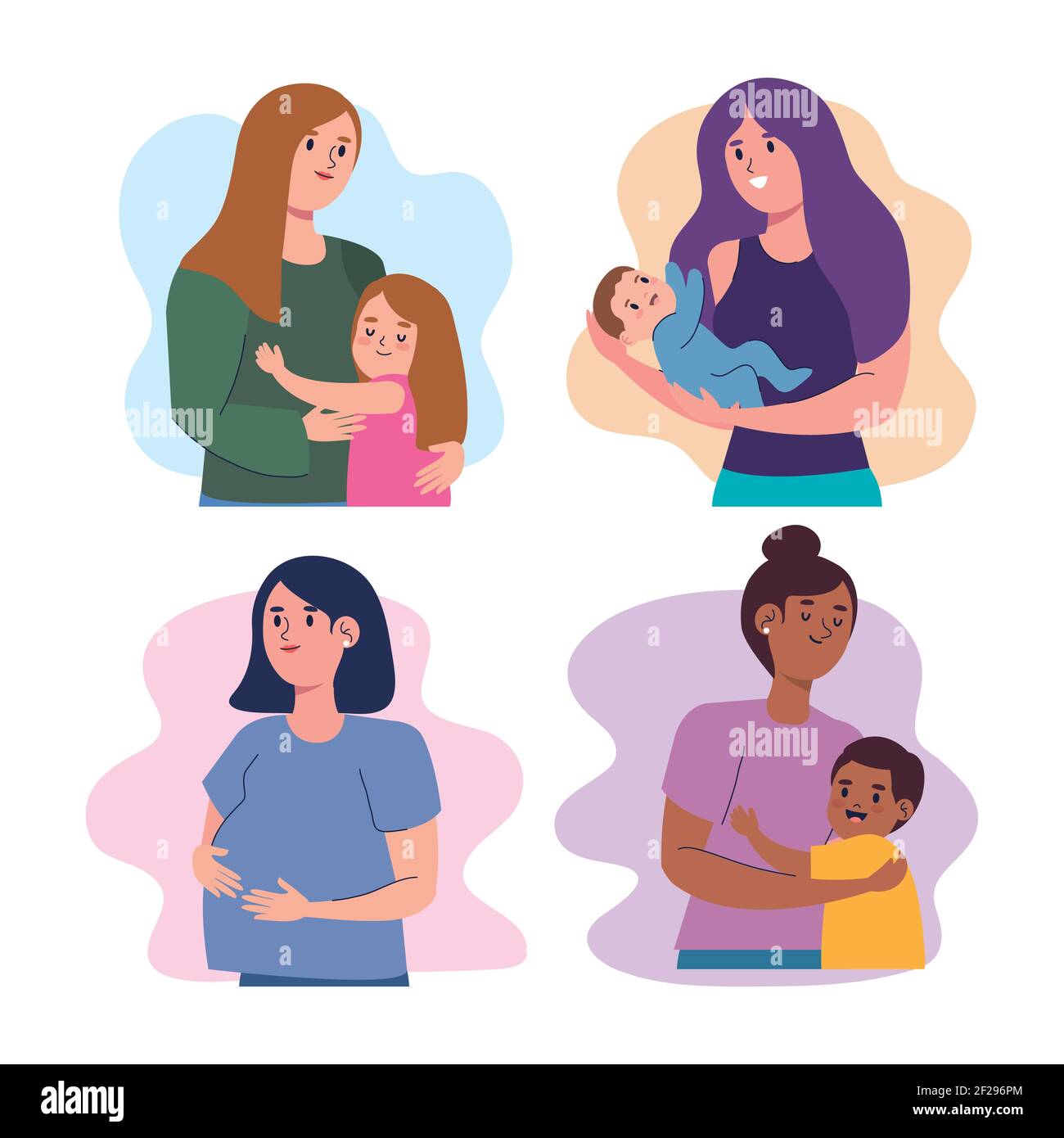 four mothers characters Stock Vector Image & Art - Alamy