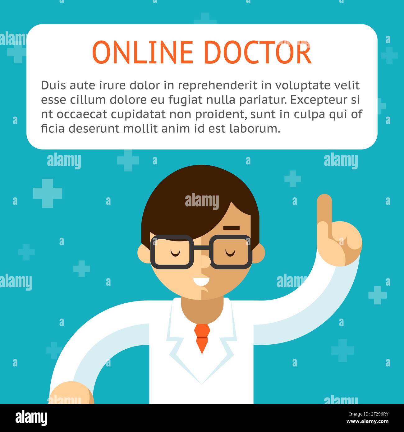 Doctor online on the turquoise background. Advice and treatment ...