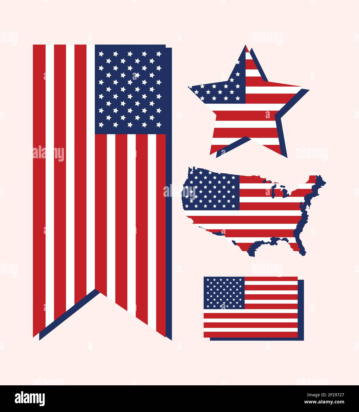 usa flags icons Stock Vector Image & Art - Alamy