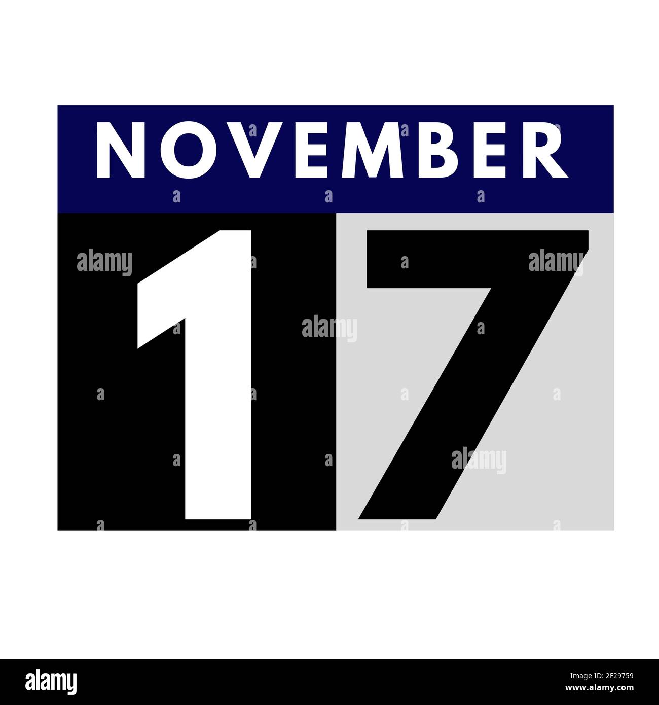 November 17 . flat daily calendar icon .date ,day, month .calendar for ...
