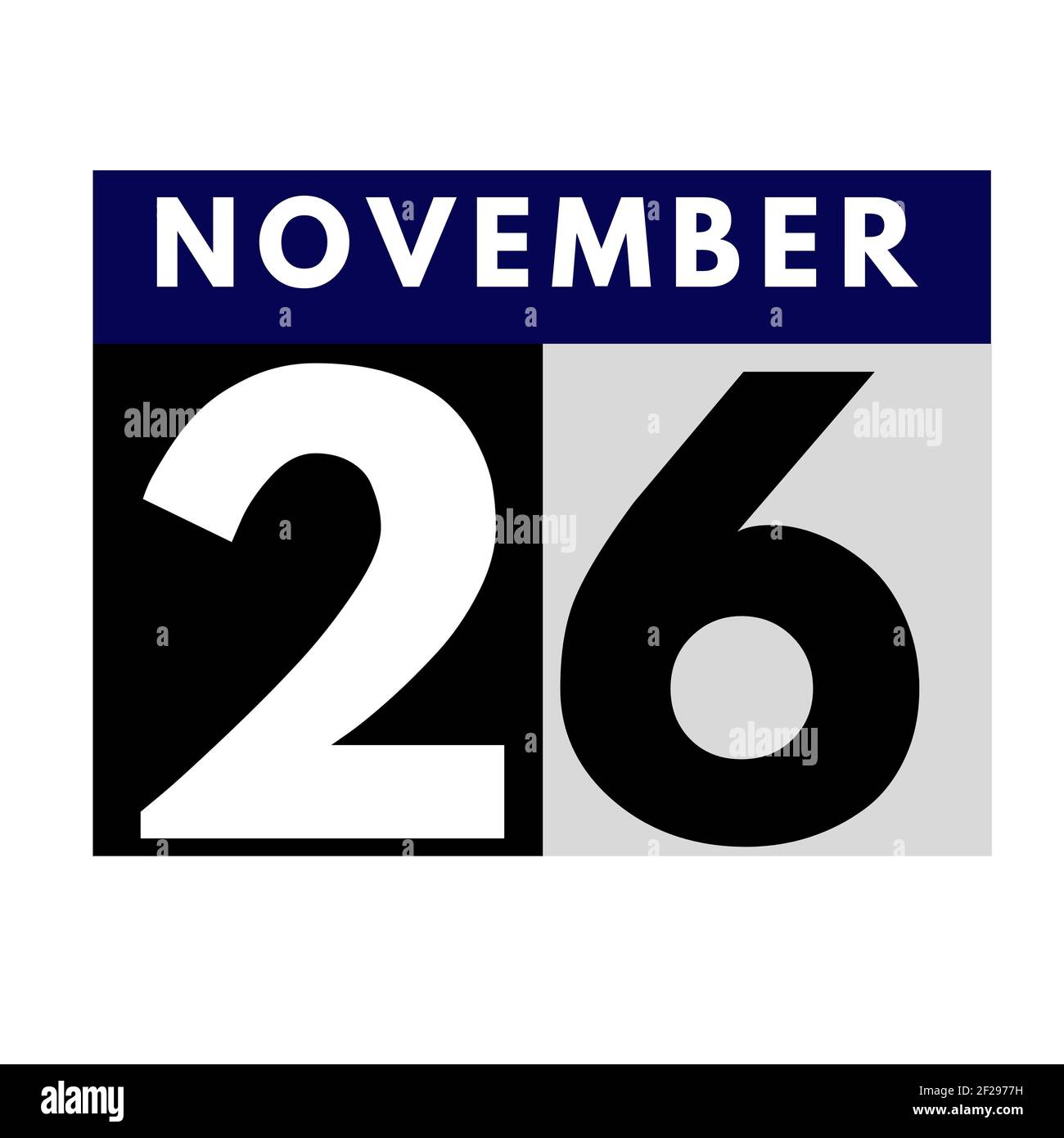November 26 . flat daily calendar icon .date ,day, month .calendar for ...
