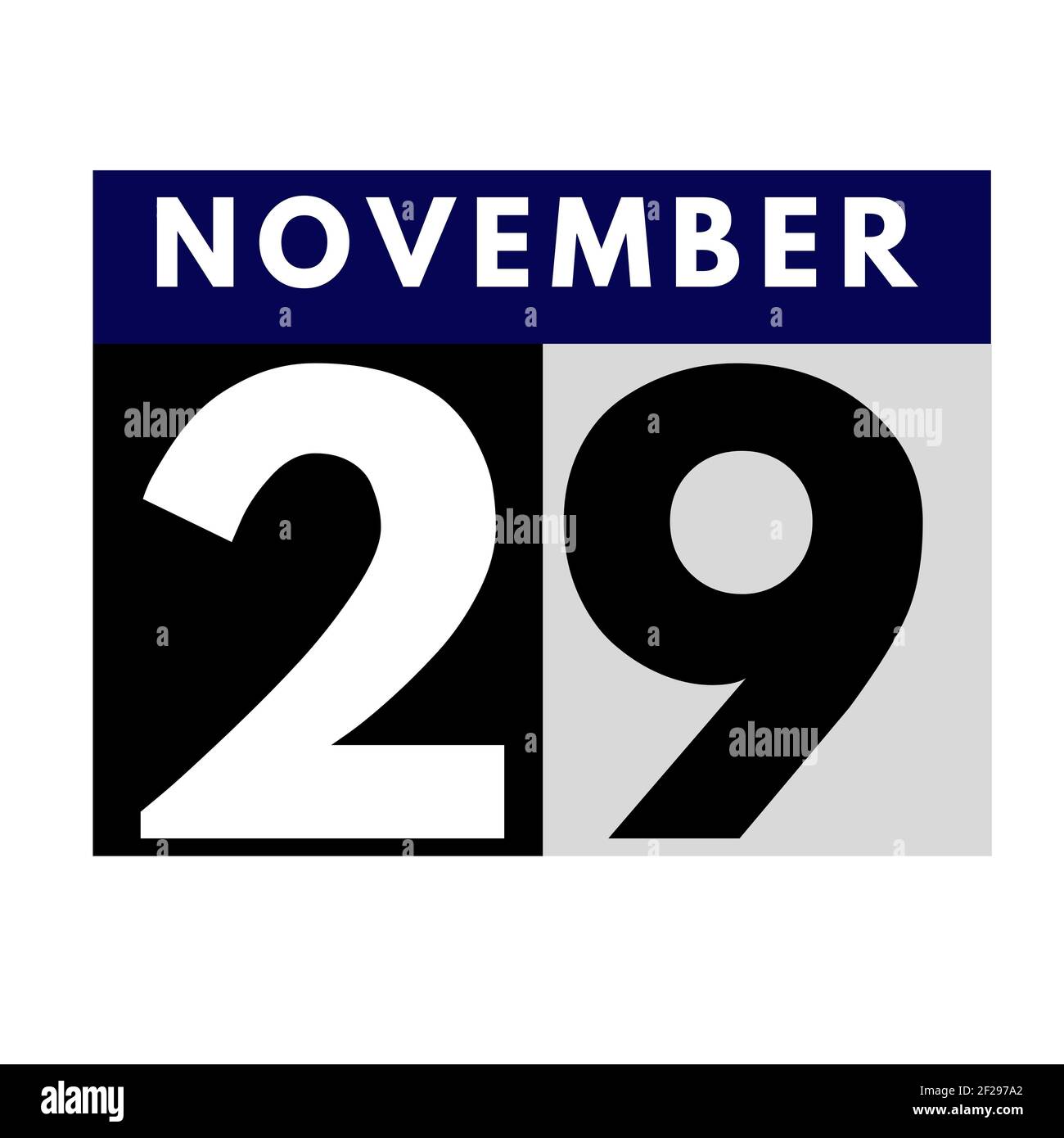 November 29 . flat daily calendar icon .date ,day, month .calendar for the month of November ...