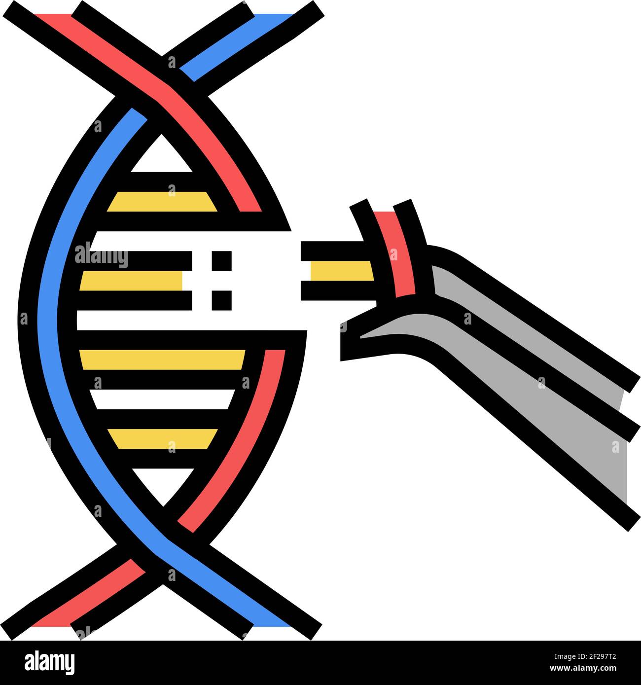 modification and construction genetic molecule color icon vector ...