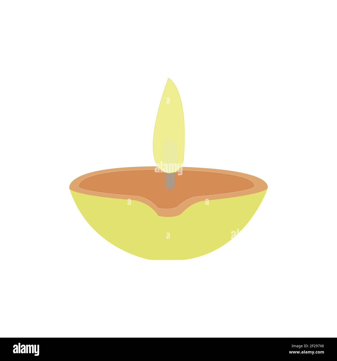 lit candle in a bowl vector illustration on white Stock Vector Image ...