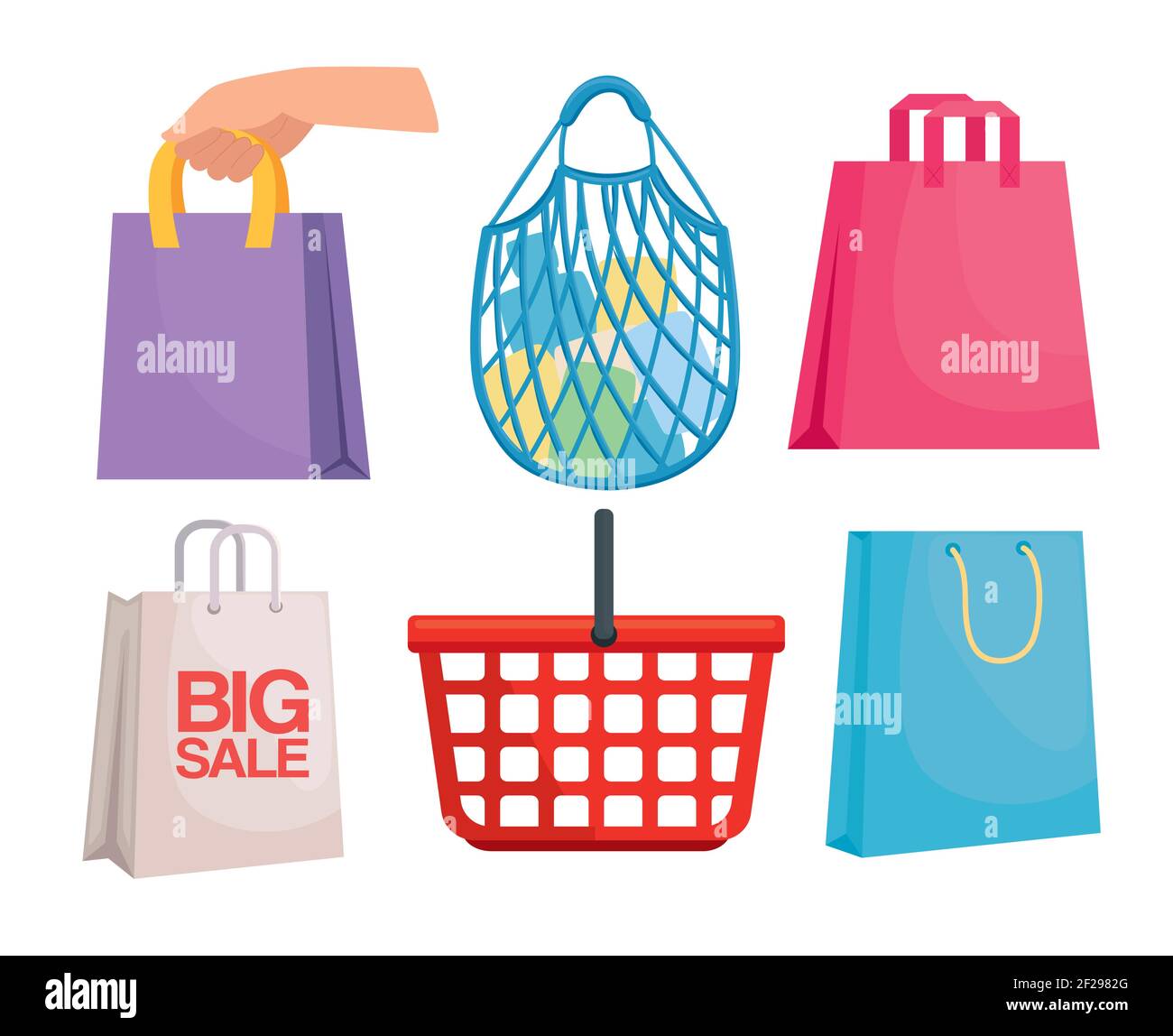 six shopping packings Stock Vector Image & Art - Alamy