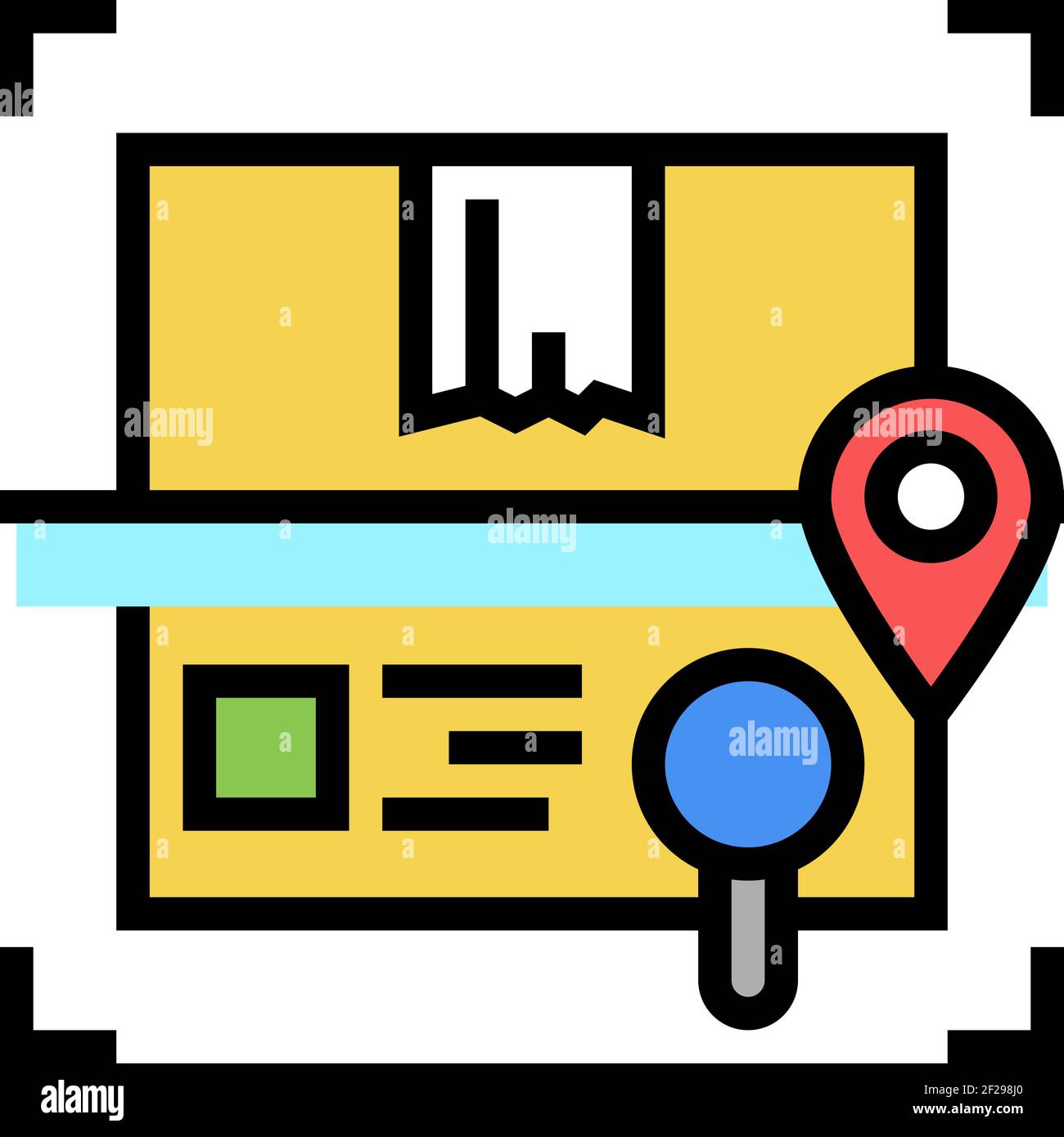 scanning and researching box color icon vector illustration Stock ...