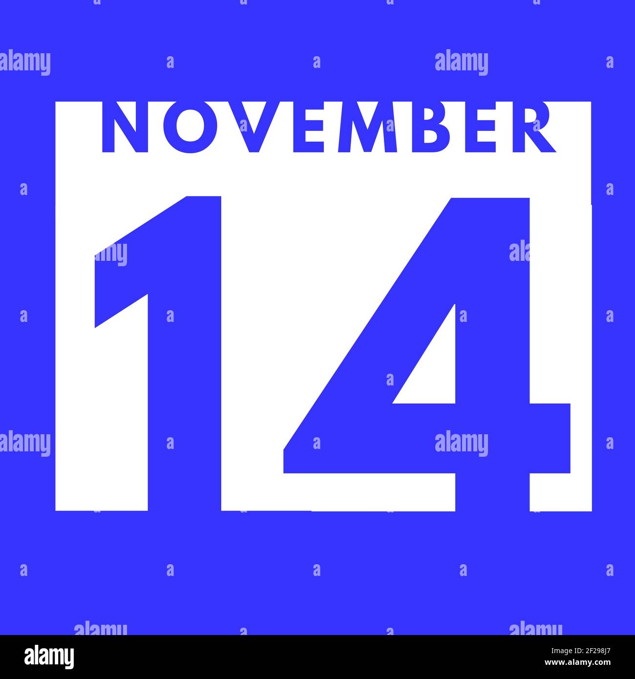 November 14 . flat modern daily calendar icon .date ,day, month ...