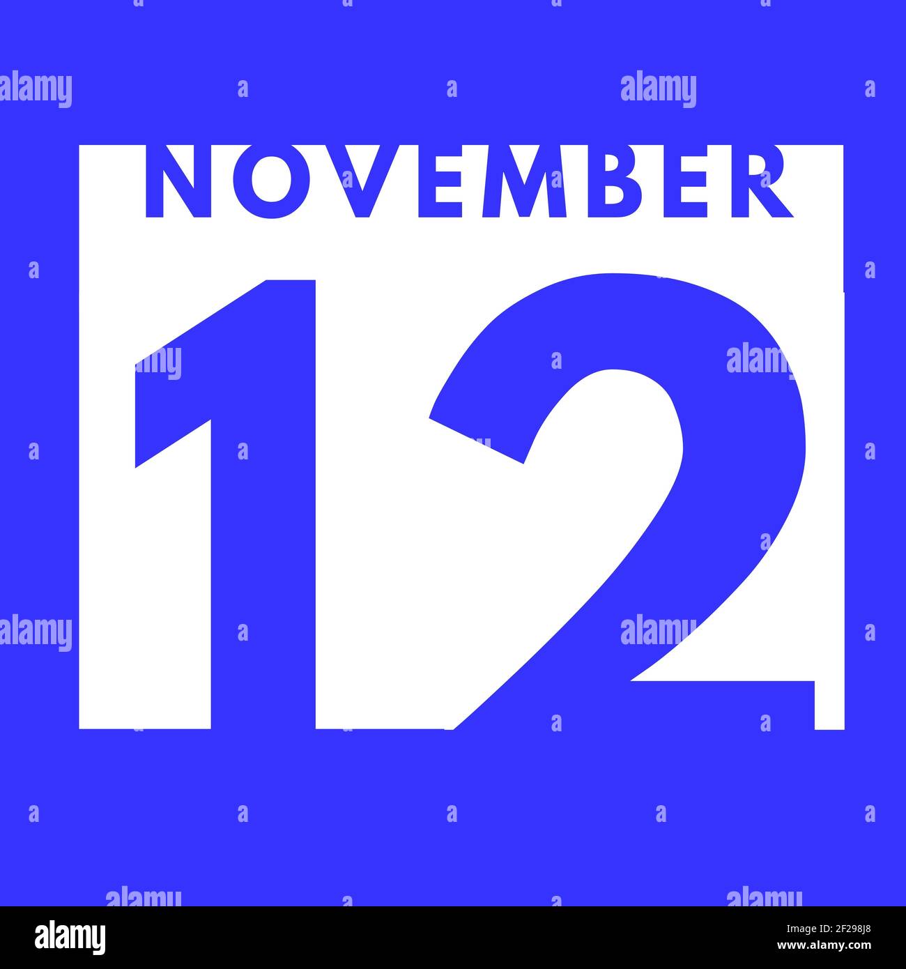 November 12 . flat modern daily calendar icon .date ,day, month ...