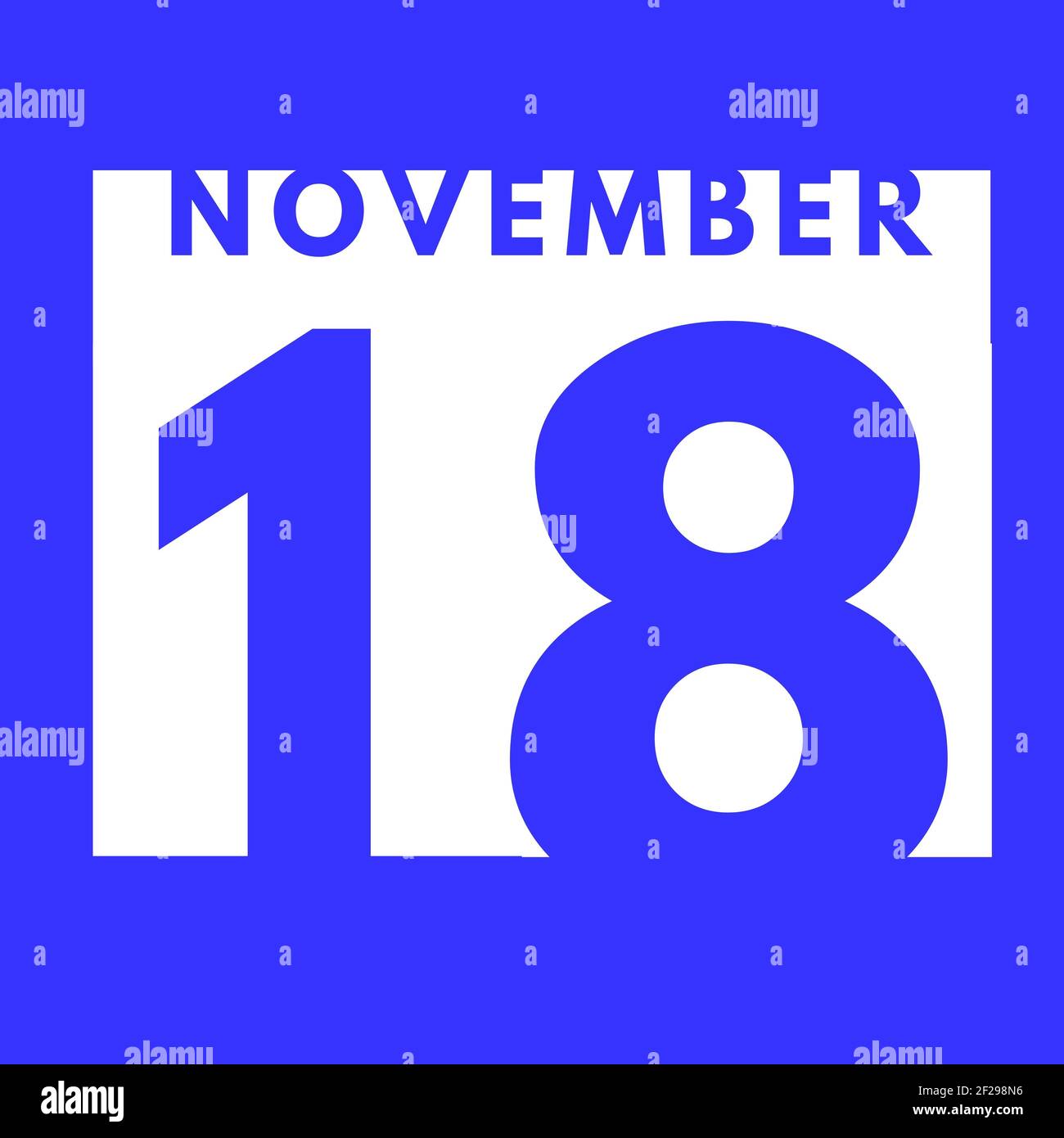 November 18 . flat modern daily calendar icon .date ,day, month ...