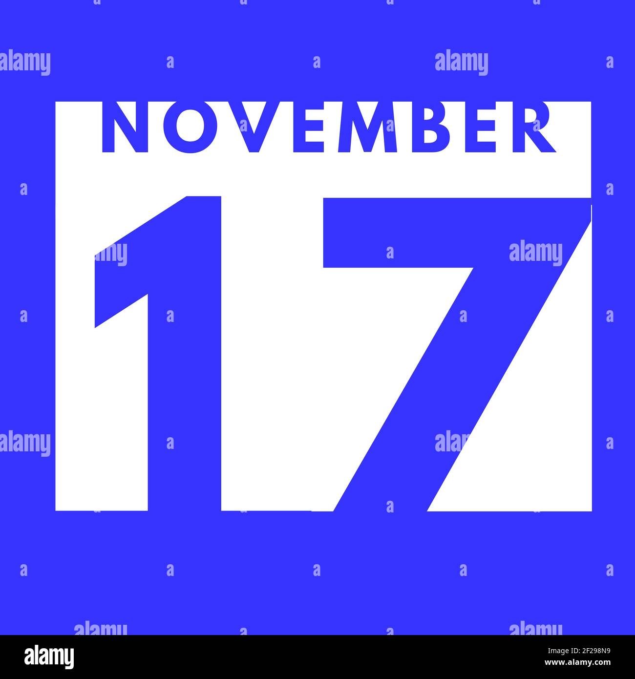 November 17 . flat modern daily calendar icon .date ,day, month ...