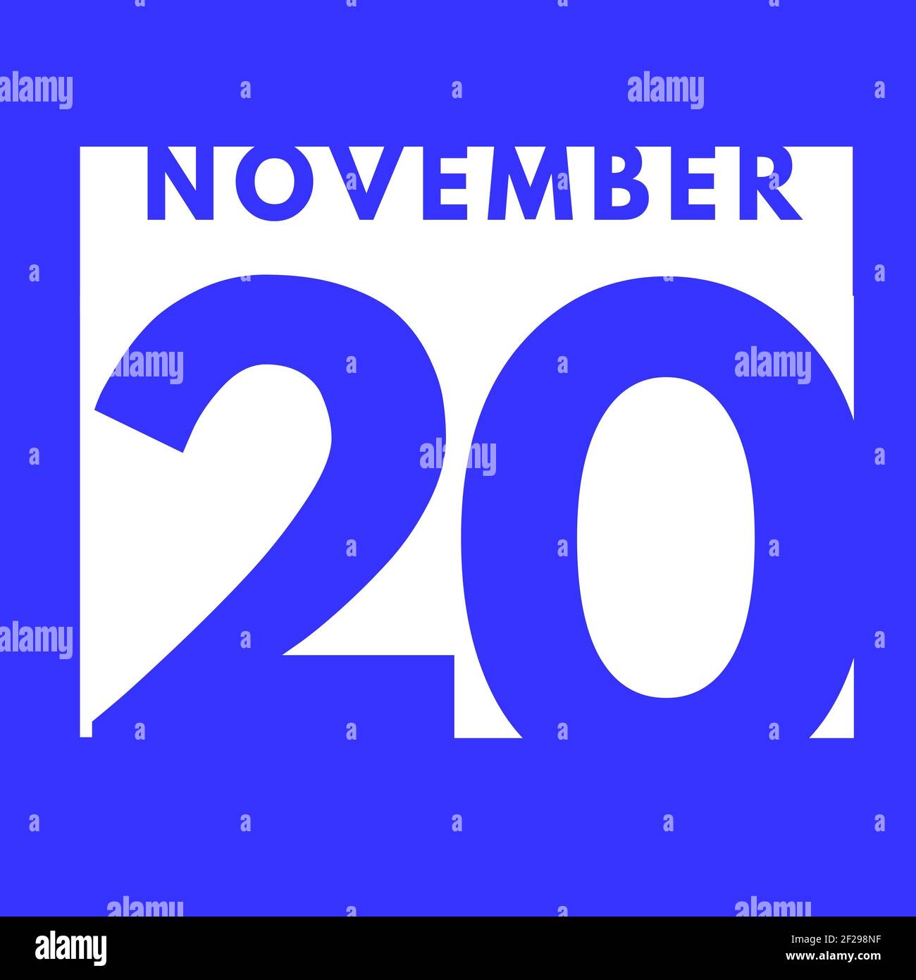 November 20 . flat modern daily calendar icon .date ,day, month ...