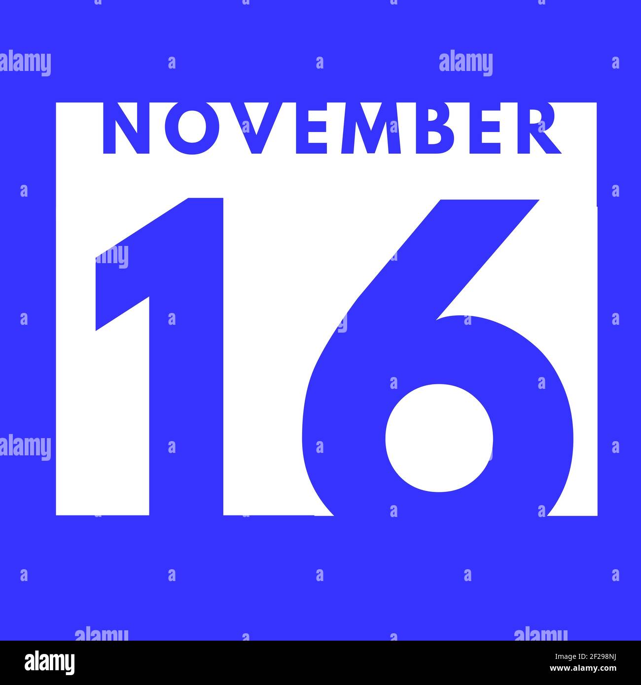 November 16 . flat modern daily calendar icon .date ,day, month ...