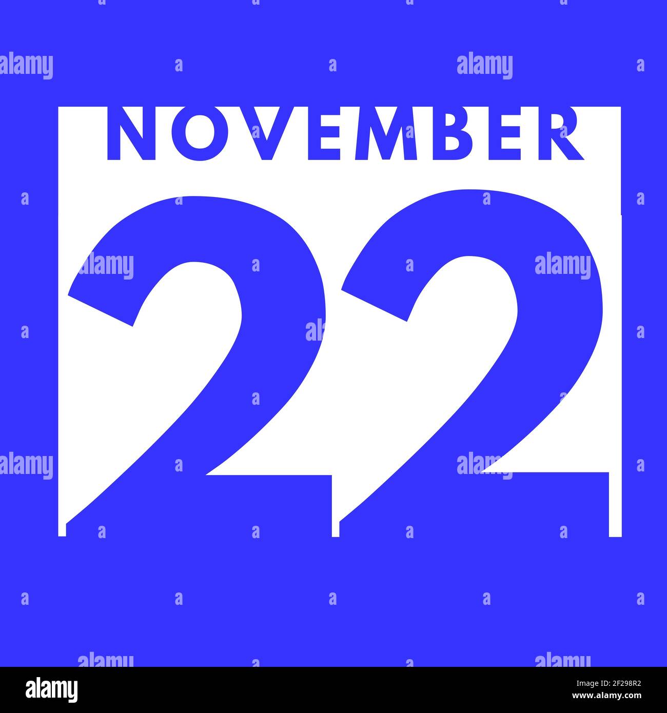November 22 . flat modern daily calendar icon .date ,day, month ...