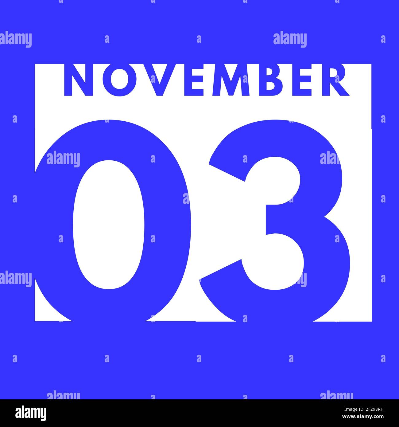 November 3 . flat modern daily calendar icon .date ,day, month ...