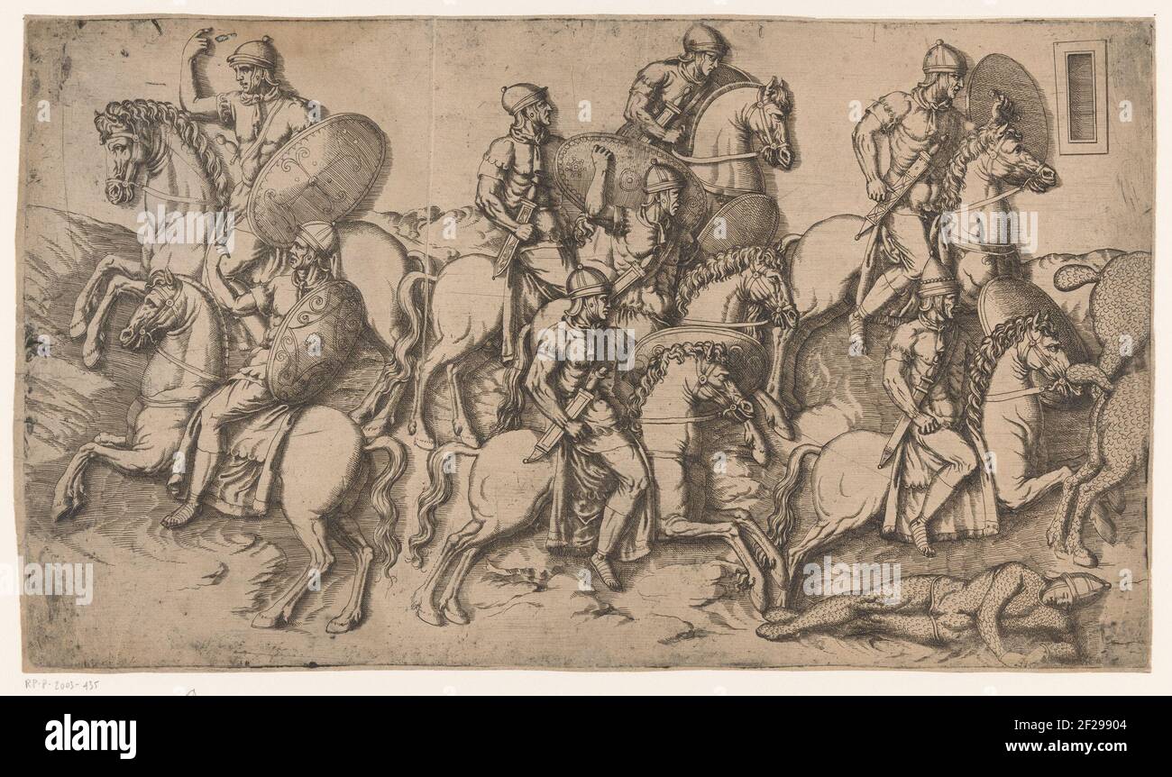 Scene from the dacic wars. Scene from the Dacic Wars with soldiers on ...