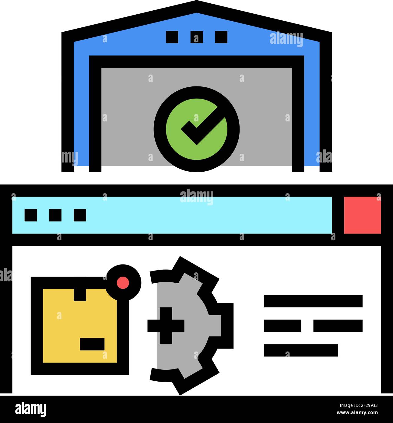 storehouse logistics process color icon vector illustration Stock ...