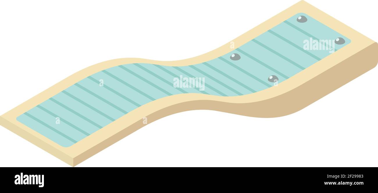 Plastic diving board icon. Isometric of plastic diving board vector ...