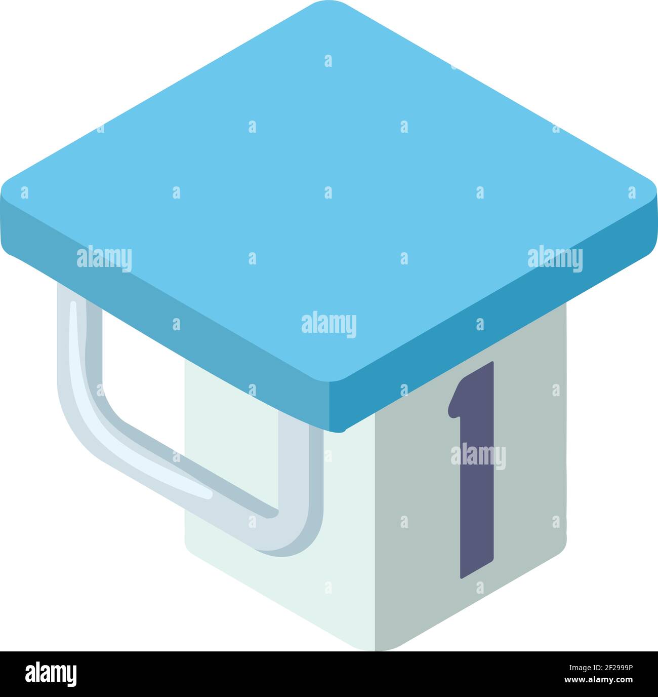 Square diving board icon. Isometric of square diving board vector icon ...