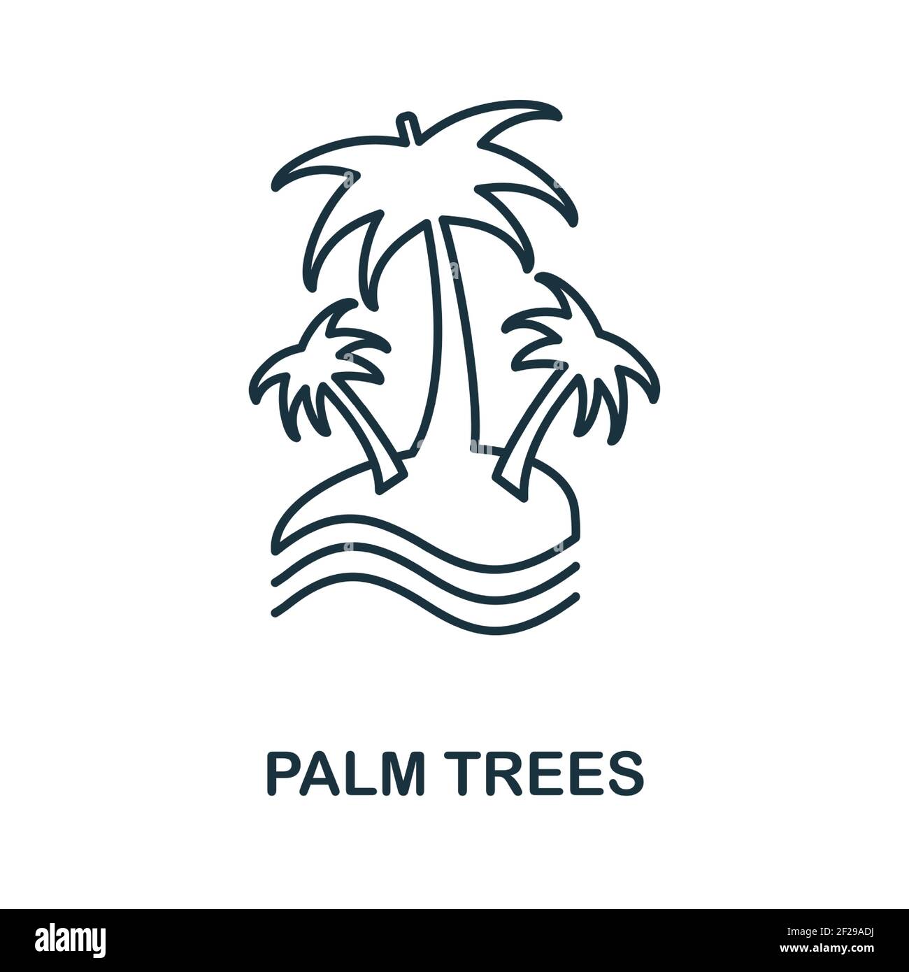 Palm Trees icon. Simple illustration from vacation collection. Creative ...