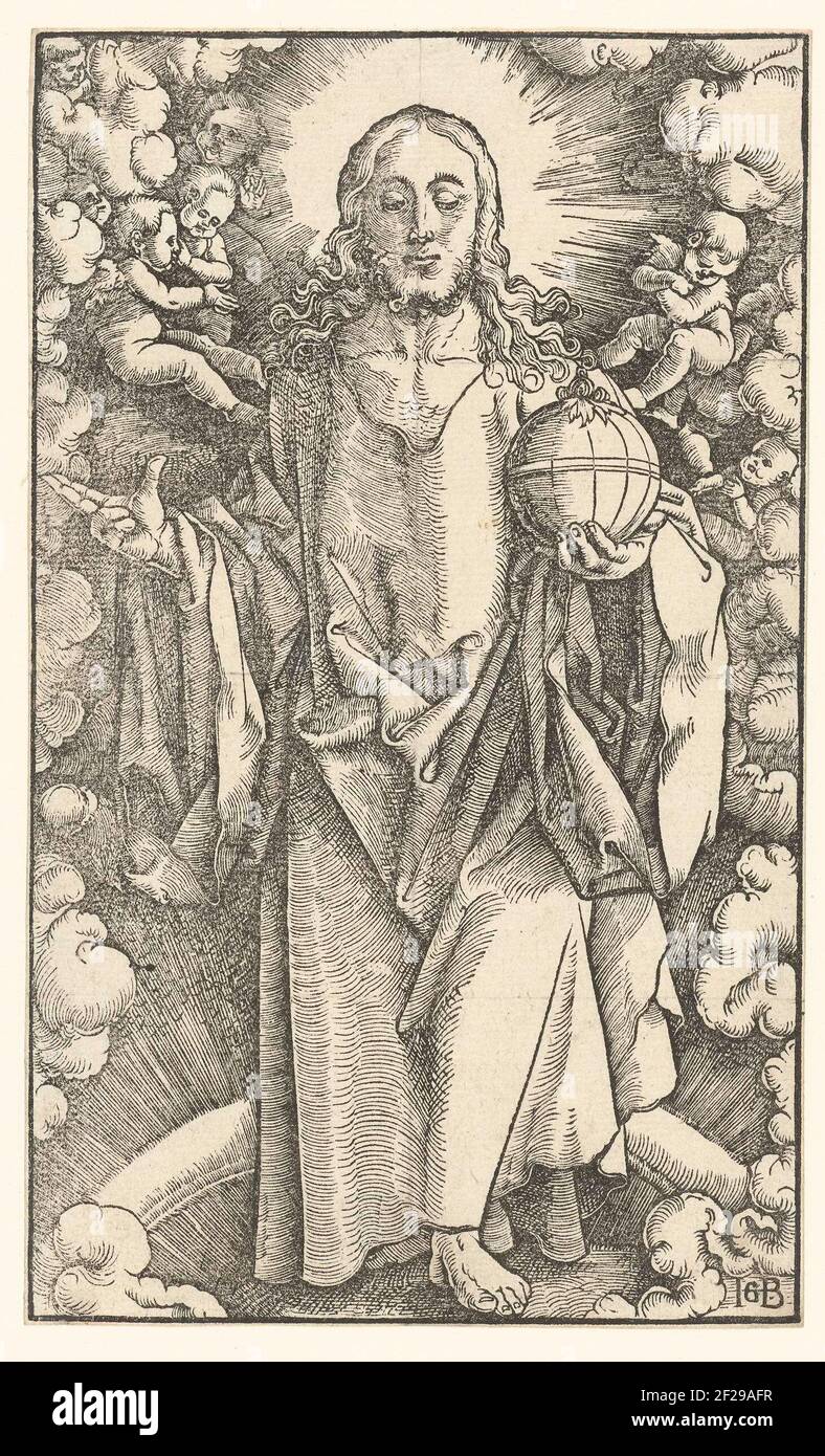 Standing Christ with a migration makes blessing gesture; Christ as a ...