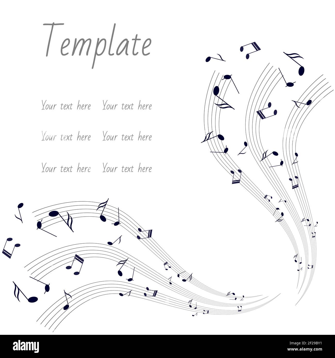 Musical lines on a white background. Musical poster for your design ...