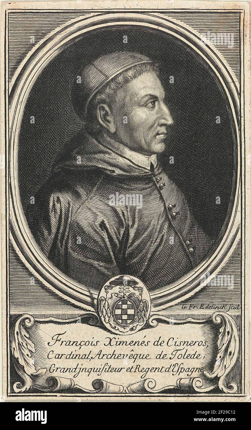 Portret van Francisco Jiménez de Cisneros; François Ximenés de Cisneros ...