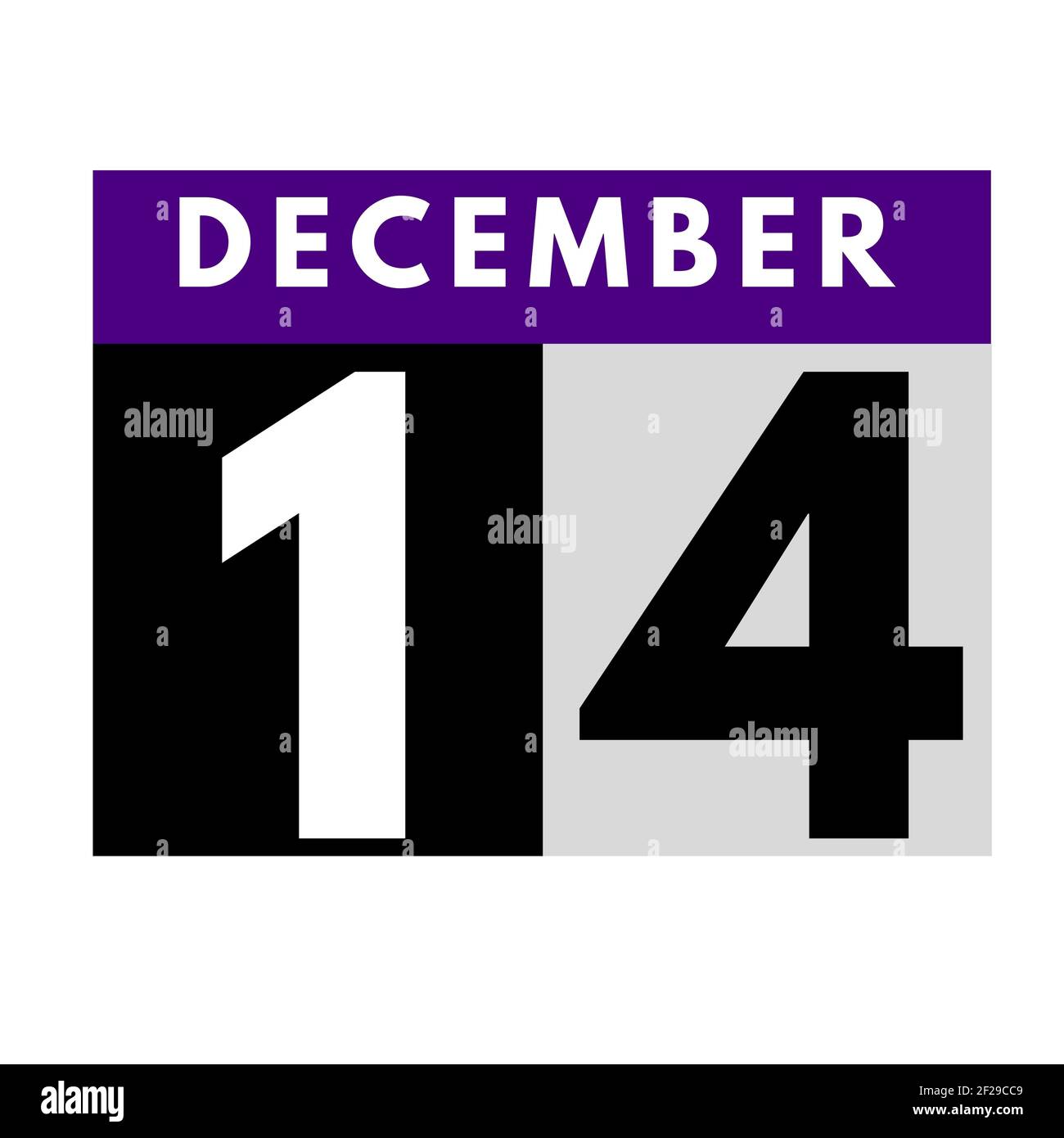 December 14 . flat modern daily calendar icon .date ,day, month ...