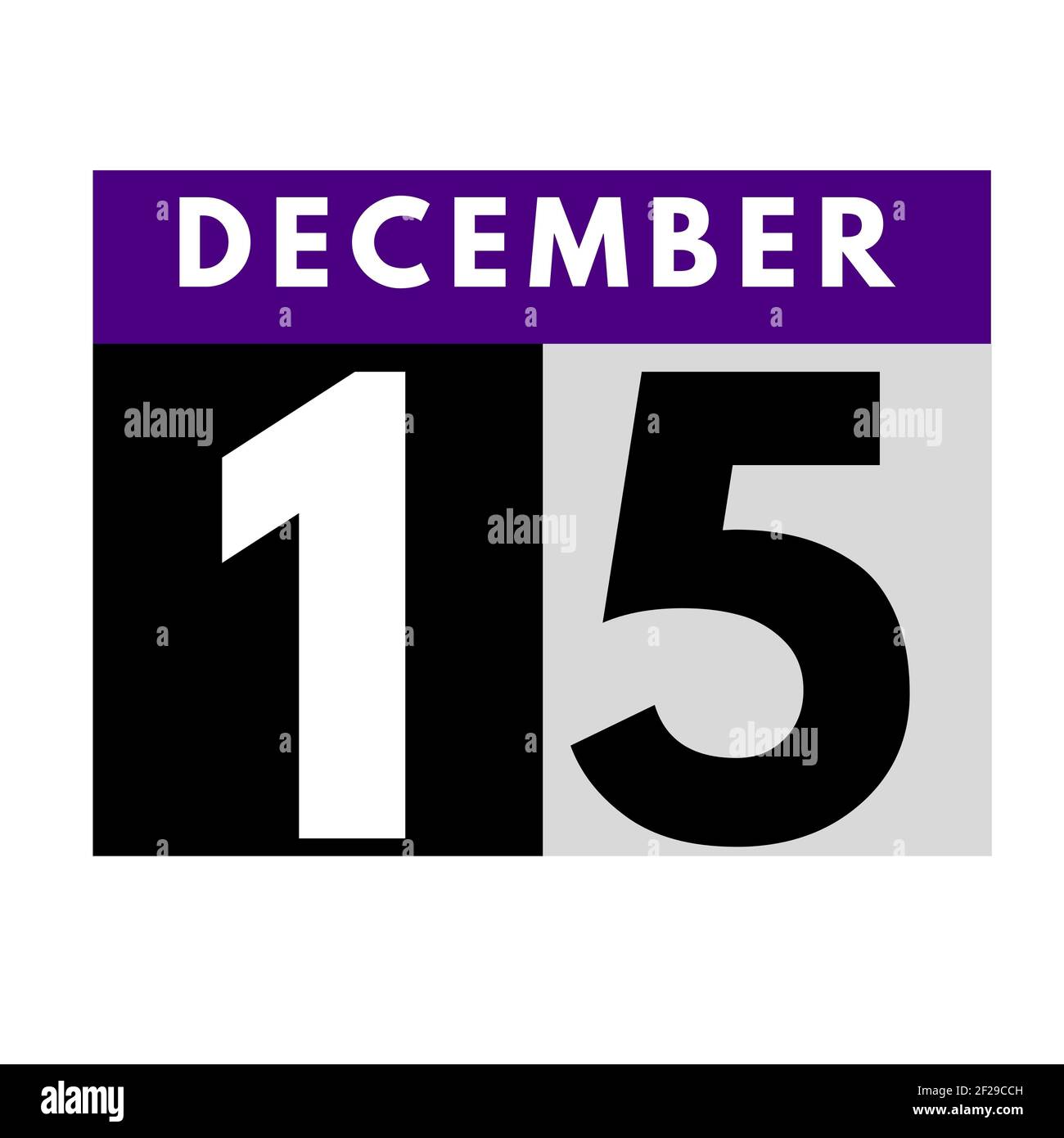 December 15 . flat modern daily calendar icon .date ,day, month ...
