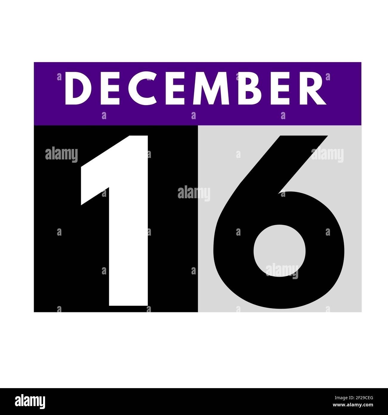 December 16 . flat modern daily calendar icon .date ,day, month ...