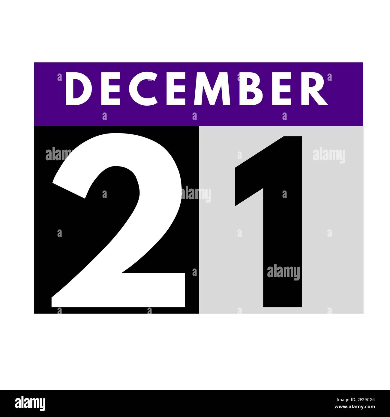 December 21. flat modern daily calendar icon .date ,day, month ...