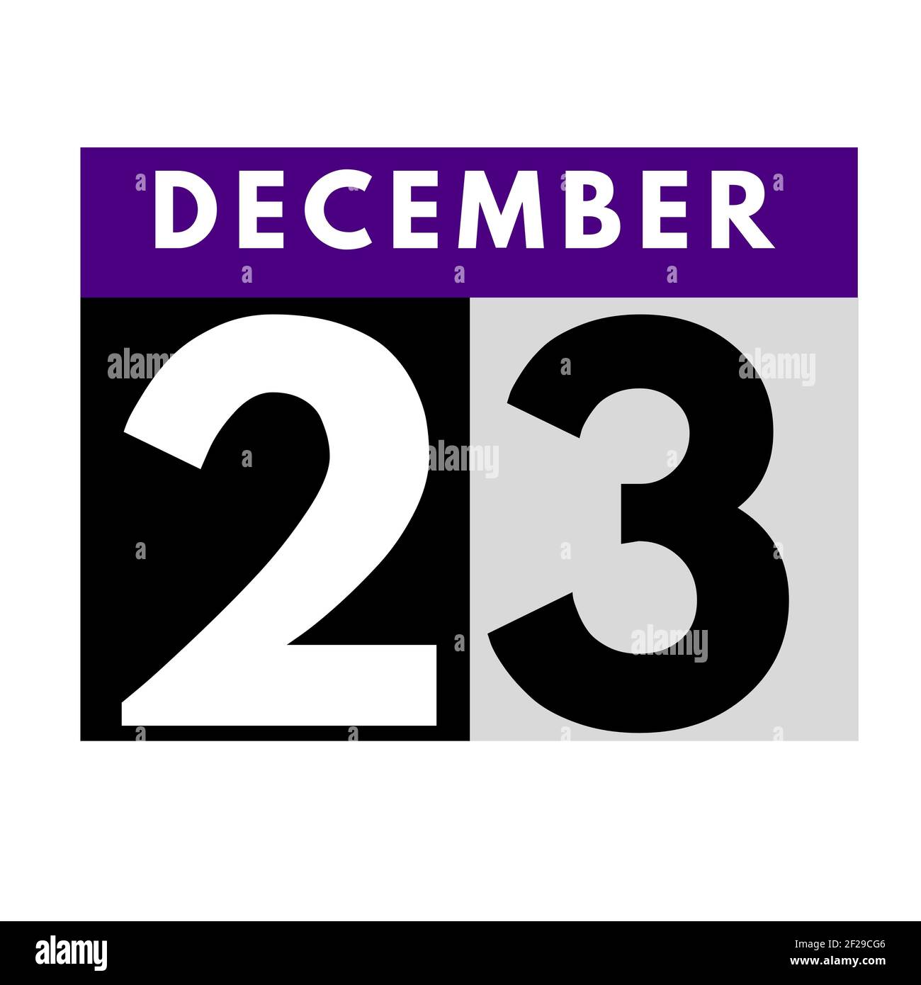 December 23 . flat modern daily calendar icon .date ,day, month ...