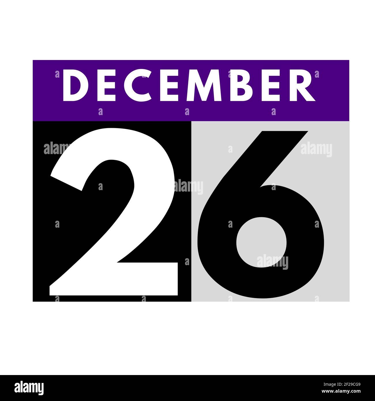 December 26 . flat modern daily calendar icon .date ,day, month ...