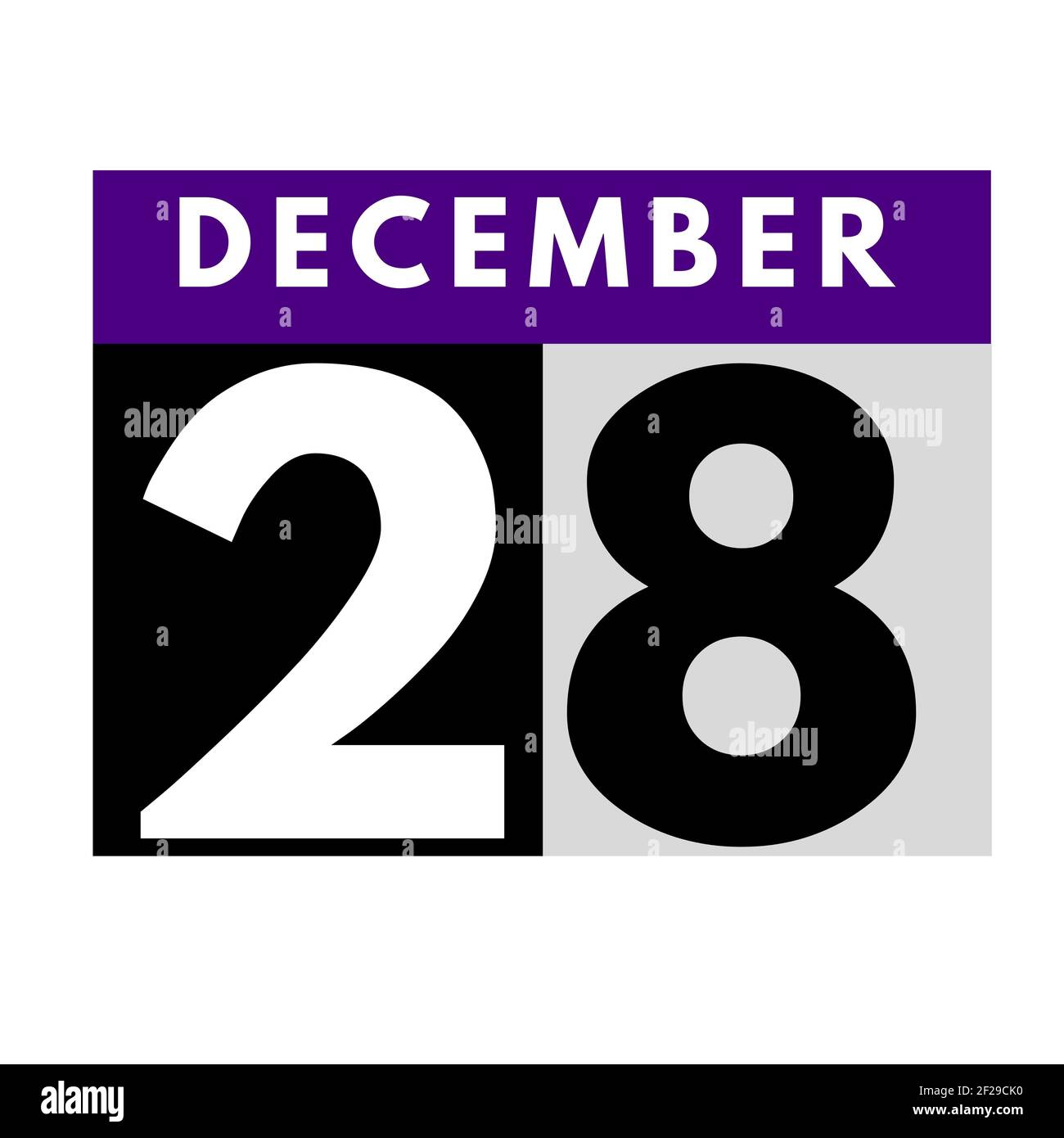 December 28 . flat modern daily calendar icon .date ,day, month ...