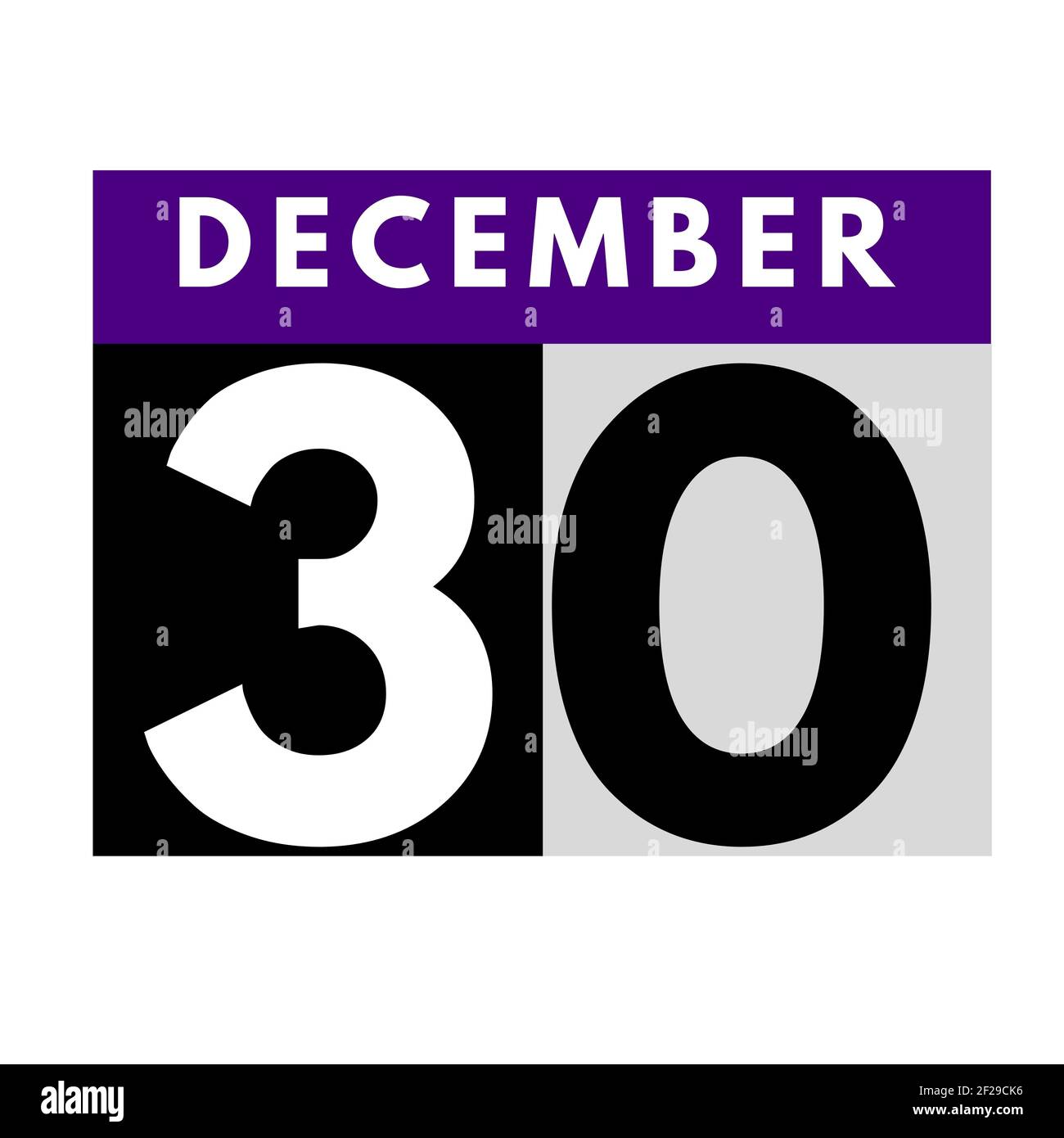 December 30. flat modern daily calendar icon .date ,day, month ...