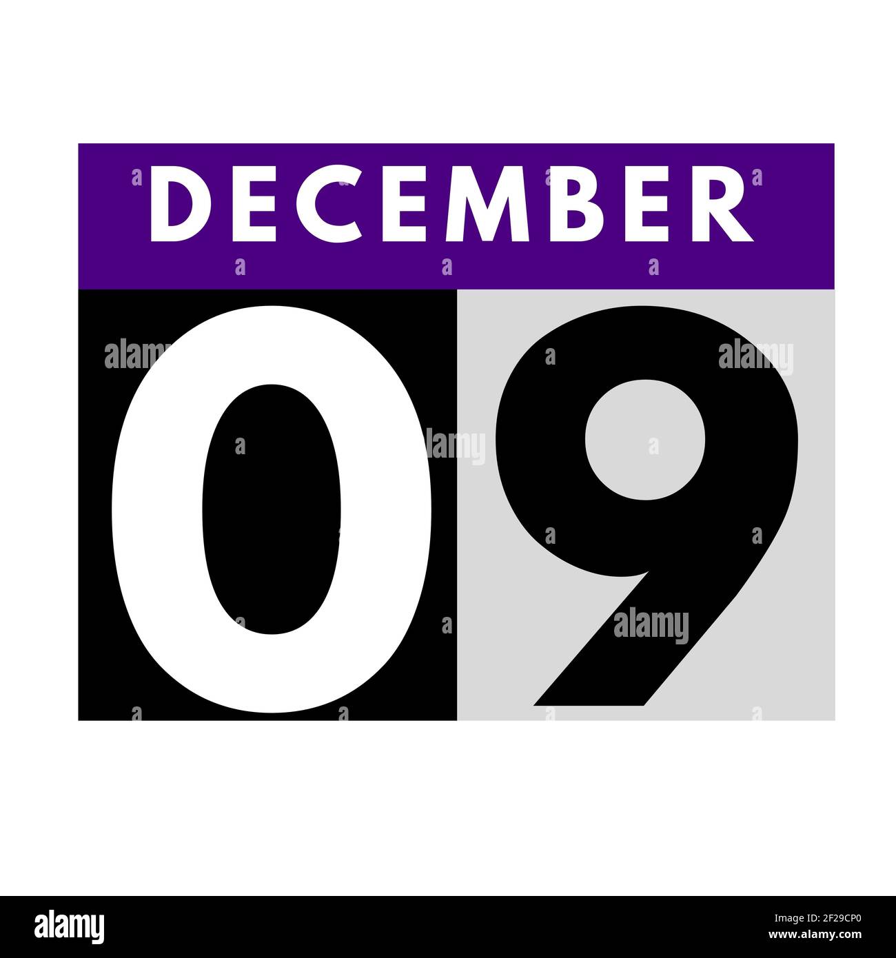 December 9 . flat modern daily calendar icon .date ,day, month ...