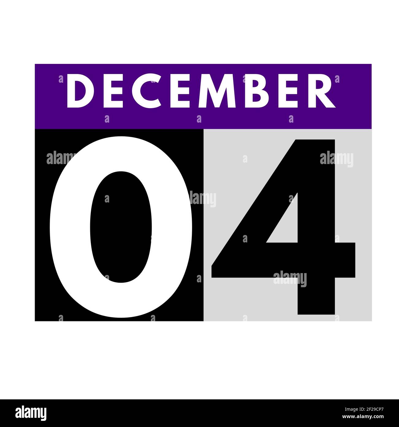 December 4 . flat modern daily calendar icon .date ,day, month ...