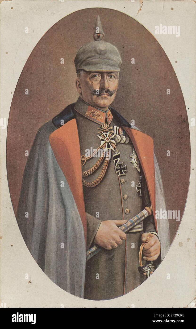 Repro to painted portrait Wilhelm II of R. Grabendorff; Kaiser Wilhelm ...